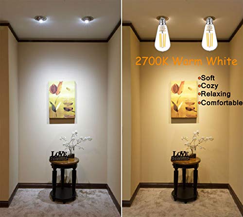 MEIDAODUO Vintage LED Edison Bulbs ST58 60W Equivalent, 6W High Brightness Vintage LED Bulb Clear Glass E26 ST19 2700K Soft Warm White Light Bulb Antique for Bathroom, Pack of 9