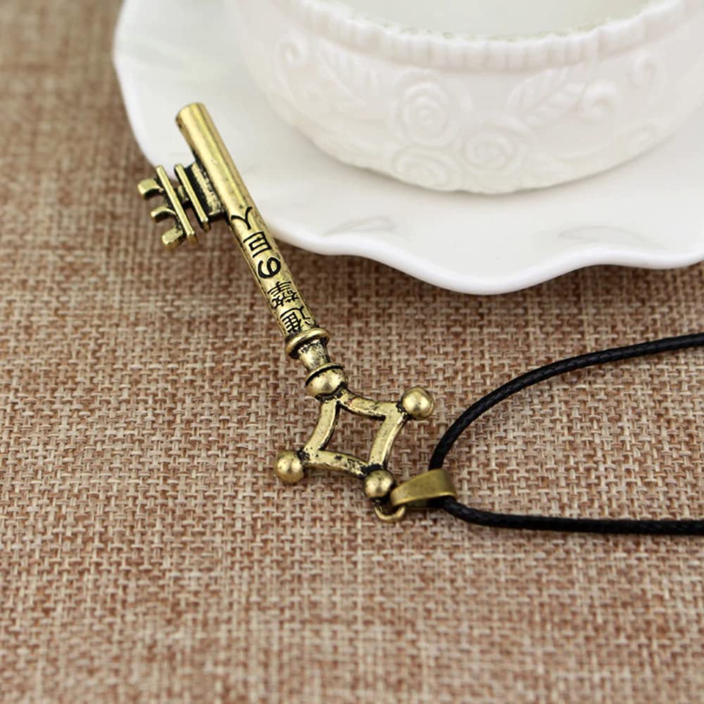 OfficialOtaku Titan Eren Gold Key Cosplay Pendant Necklace - Metal