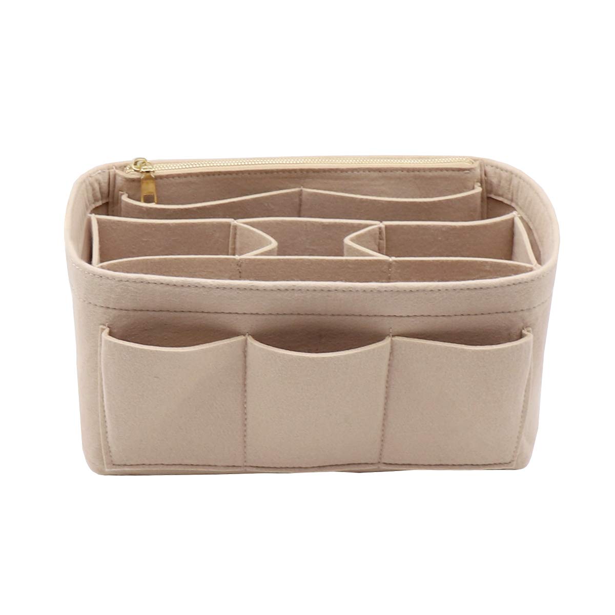 LEXSION Felt Handbag Organizer,Insert purse organizer Structure Shaper fits Speedy 8001 Beige L