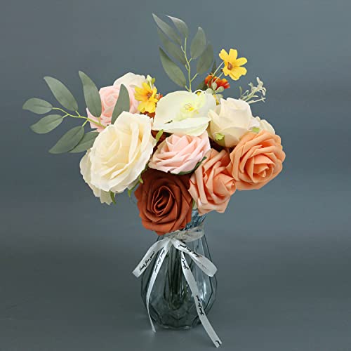 Vanleonet Artificial Wedding Flowers Combo Set for DIY Wedding Bouquets Centerpieces Arrangements Party, Cake Decor, Baby Shower Home Decorations