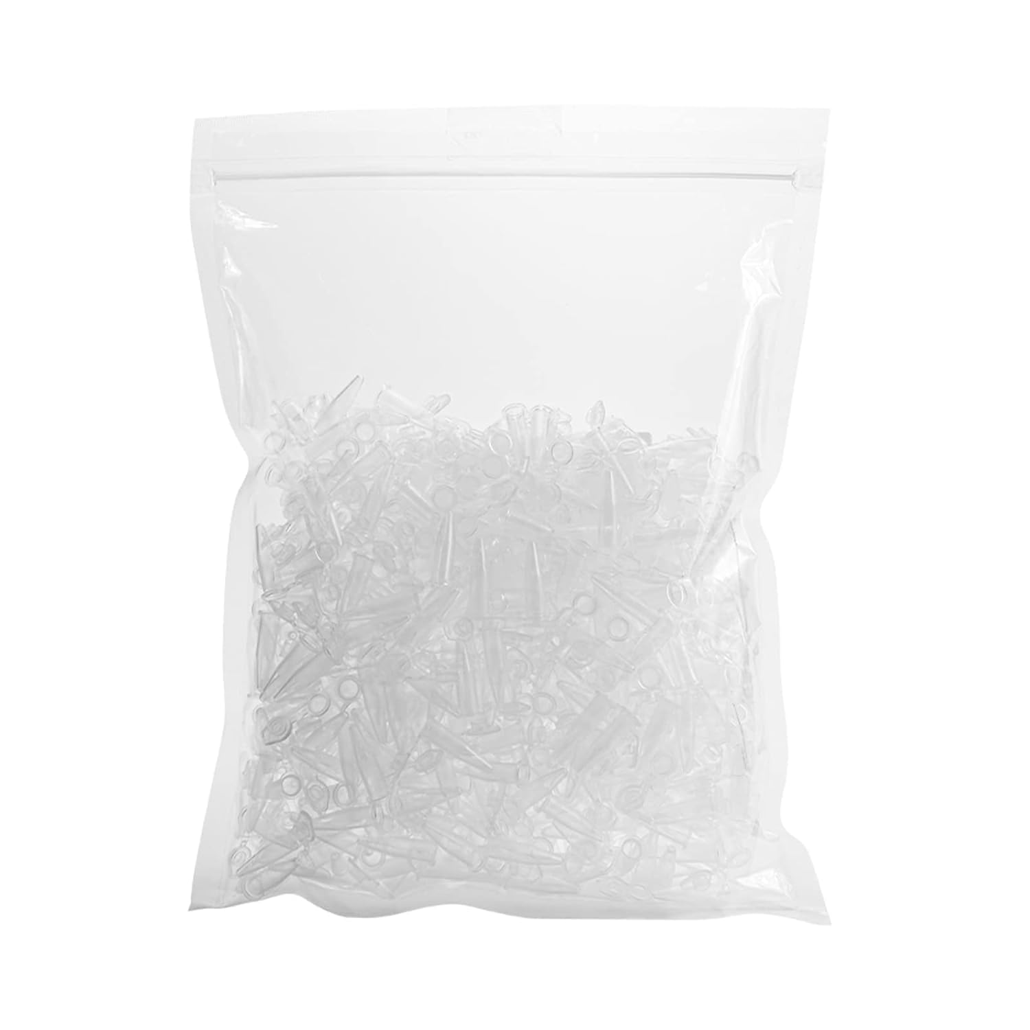 zoomto 0.5ml Microcentrifuge Tubes 2000PCS,Centrifuge Tubes with Attached Lid,Clear Conical Micro Centrifuge,Clear Graduation (2Bag Packs)