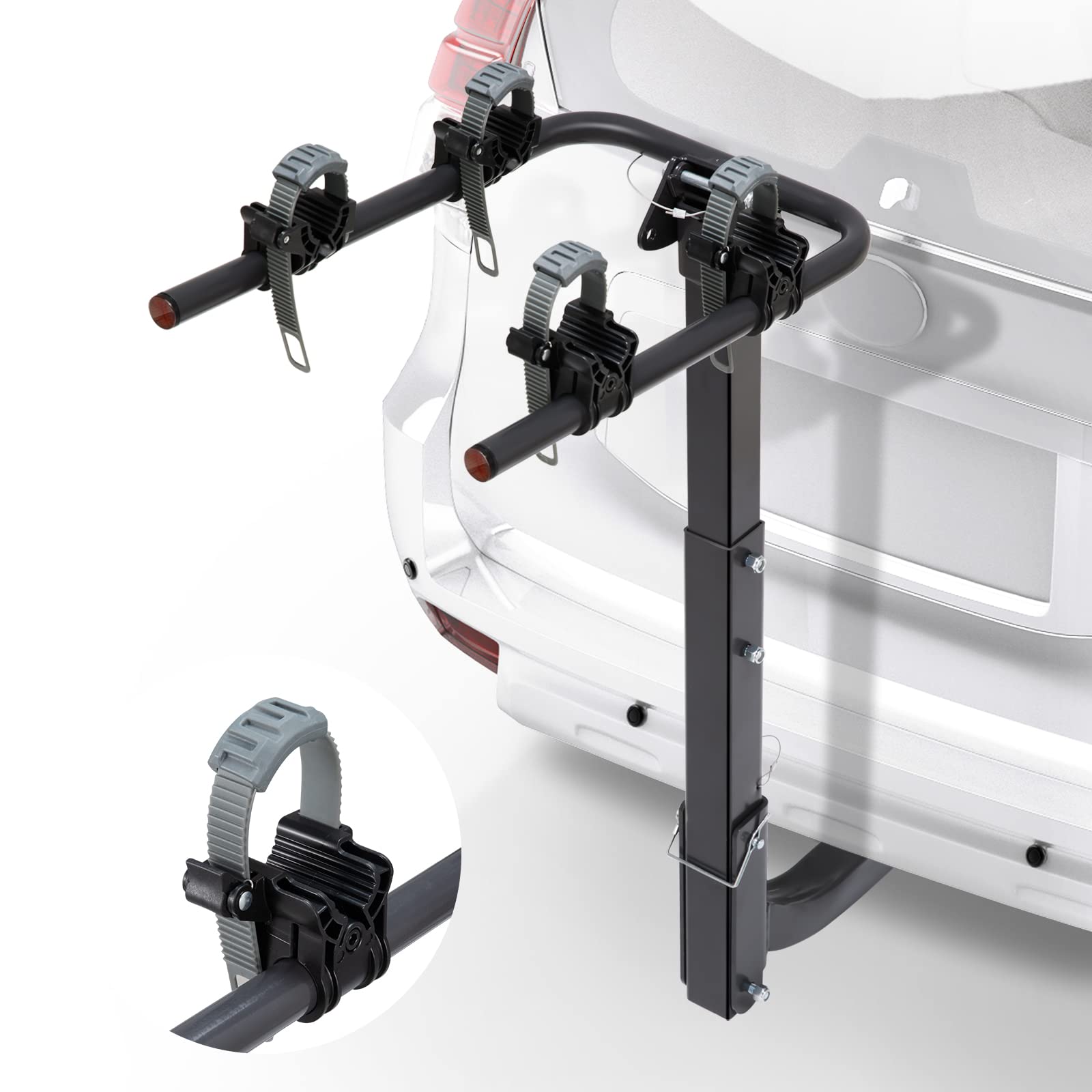 LITE-WAY Bike Rack Hitch Mount 2 Bike, 2” Trailer Hitch Bicycle Racks for Car, SUV, Truck, 90 LBS Capacity