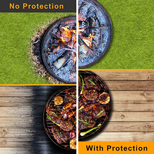 ToHayie Fire Pit Mat, Fire Mat for BBQ Grills, Perfect for BBQ, Smokers, Grills - Protects Porch, Patio, Deck, Wood, Grass, Stone, Composite from Burns - Heat Resistant Fire Pit Mat (26 inch)