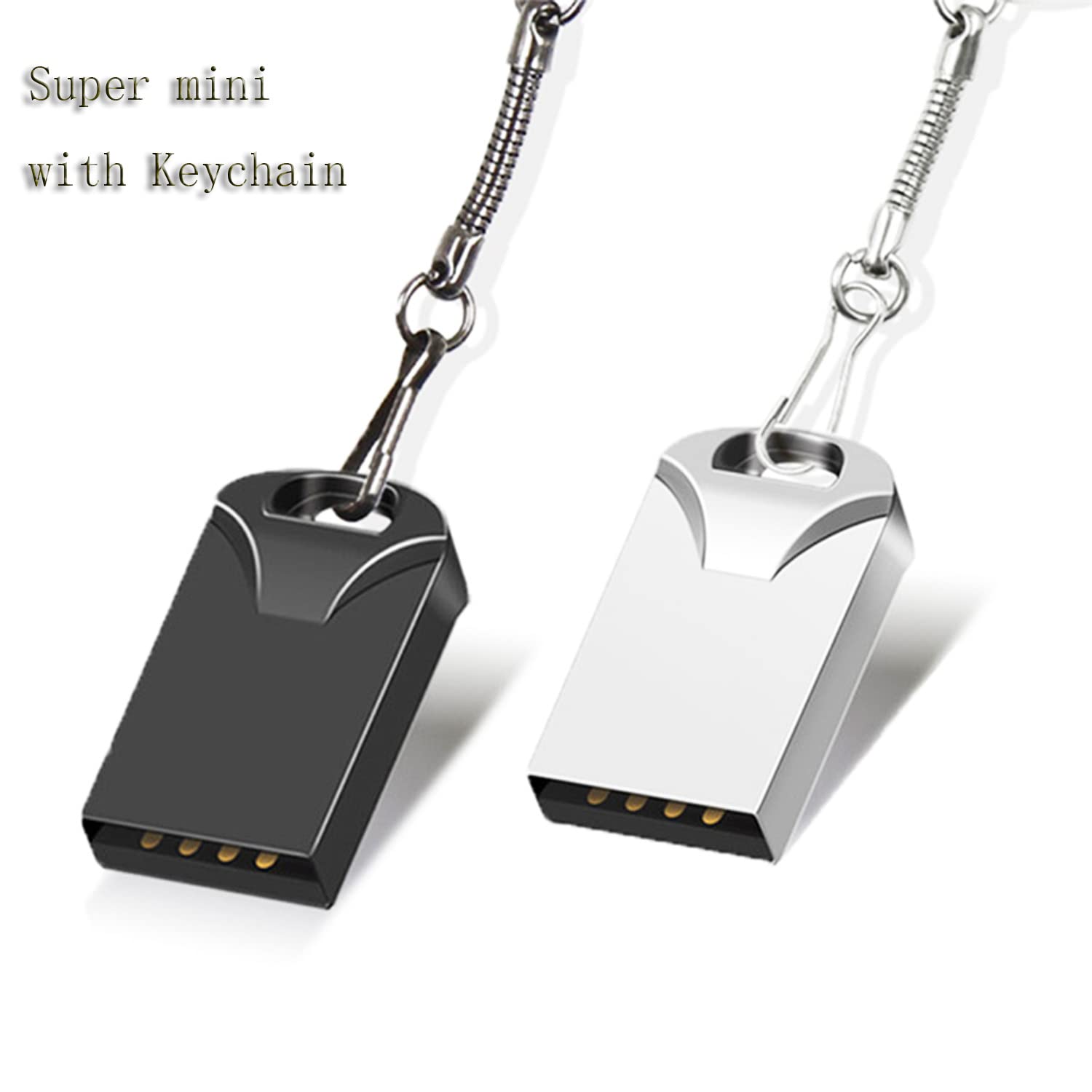 Super Mini USB Flash Drives Memory Sticks Pendrives Jumpdrive Thumb Drive with Waterproof Dustproof Shockproof (Silver 2GB)