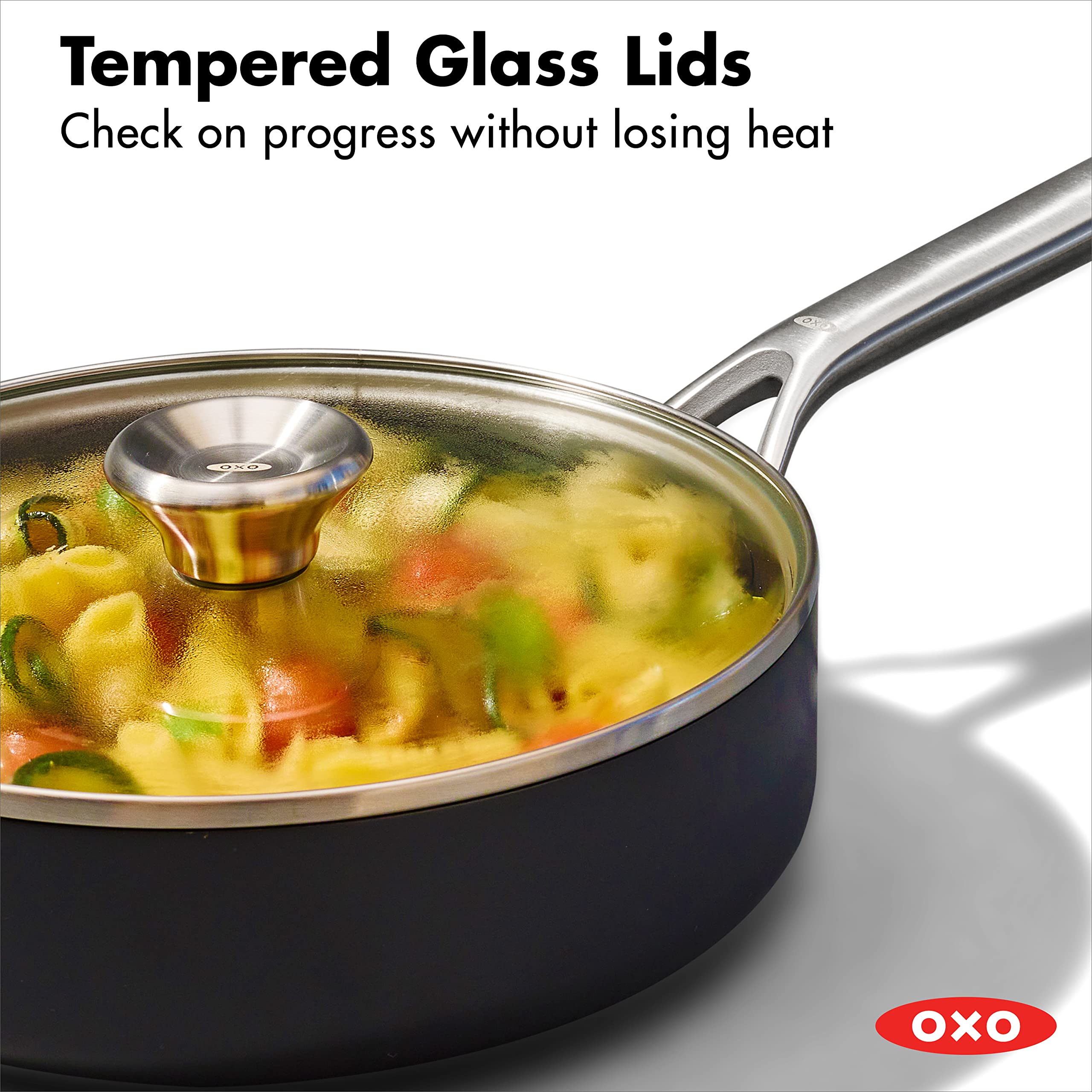 OXO Professional Hard Anodized PFAS-Free Nonstick Frying Pan and Saute Pan Set, Induction, Diamond reinforced Coating