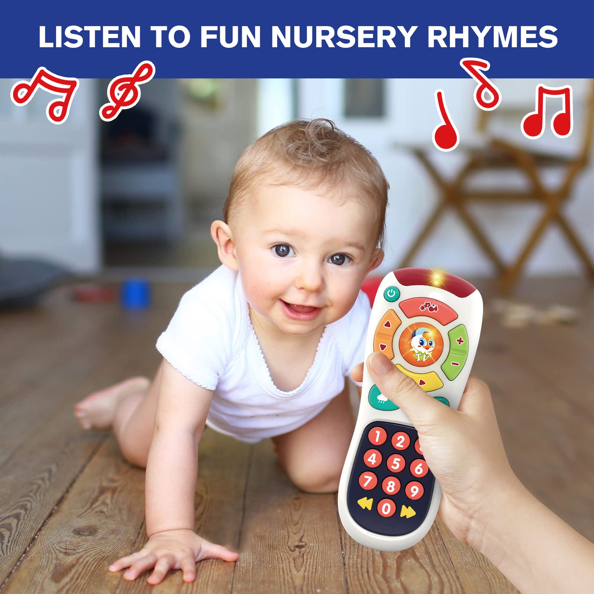 My Remote, My Program β Baby Remote Control Toy for 6 Months Old and Up β 20 Unique Learning Remote Buttons, Plays Baby Music Tunes, Flashing Lights, BPA Free and More