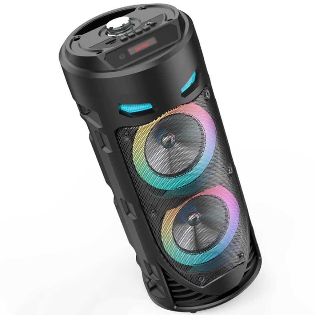 ZSEDP Speakers Party 30w Portable Big Power Stereo Subwoofer Outdoor Speakers with Microphone and Remote Control
