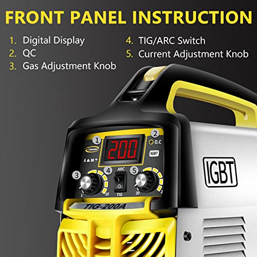 SSIMDER TIG Welder 110V/220V Dual Voltage 200A TIG/ARC/Stick 2 in 1 Welder IGBT Inverter DC TIG Welding Machine