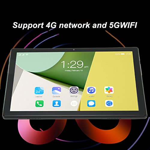 MAVIS LAVEN Calling Tablet, 100-240V Supports Fast Charging Octa Core Processor Black Tablet 8MP Front 16MP Rear 5G WiFi for Reading for Android 12 (US Plug)