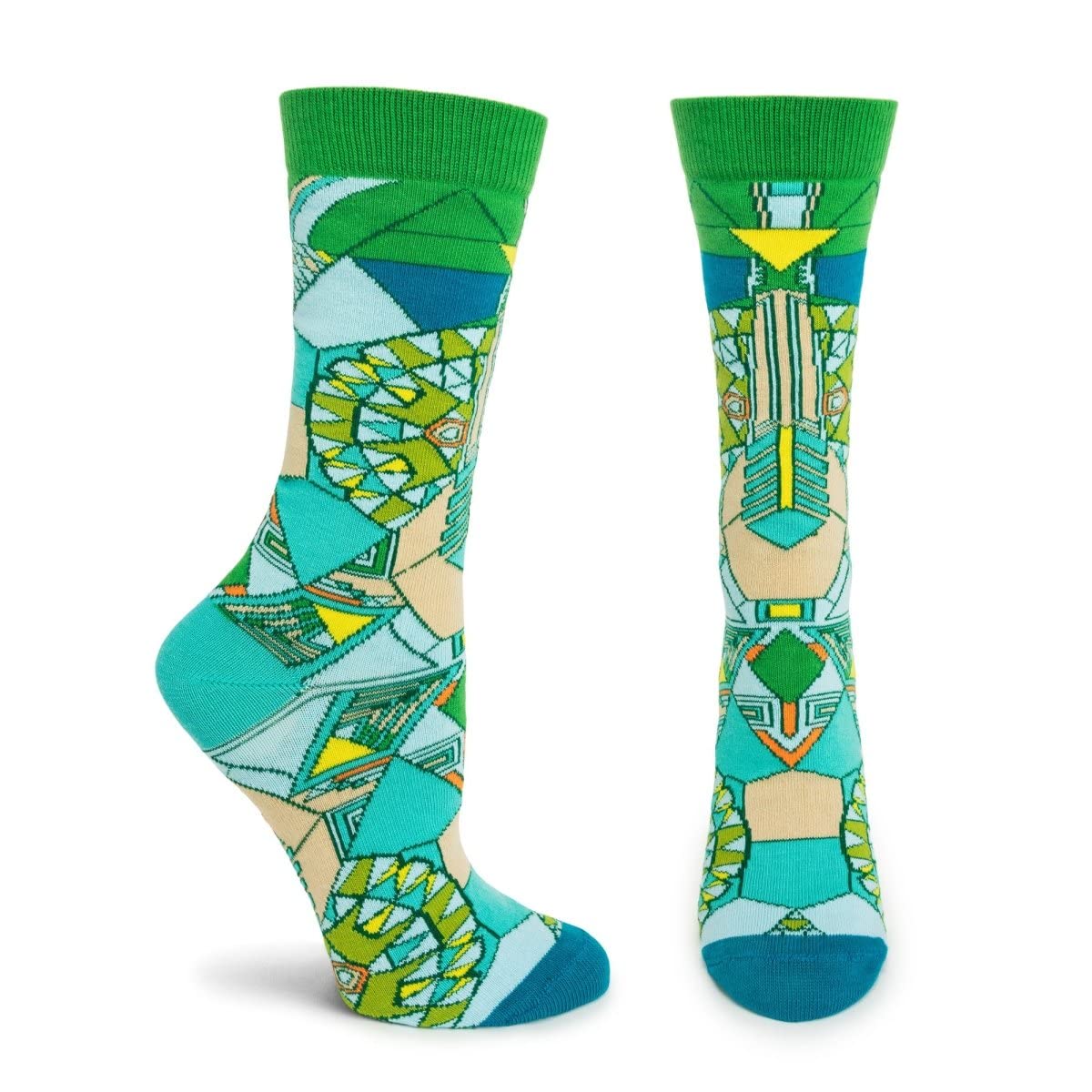 Ozone Women’s Frank Lloyd Wright Imperial Peacock, Architect Designer Dress Crew Socks for Women, Size 9-11 (as1, alpha, one_size, regular, regular, Green)
