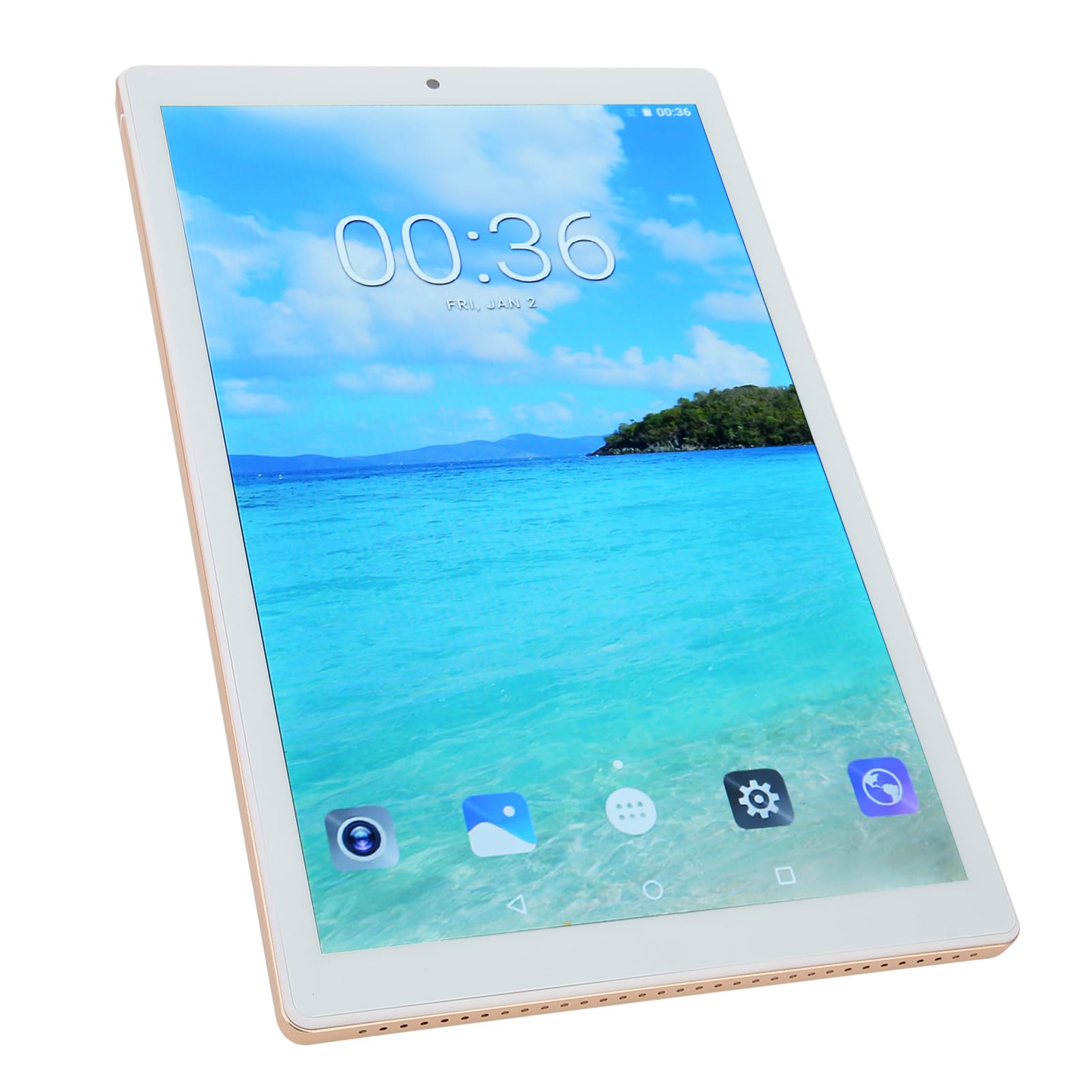 MAVIS LAVEN HD Tablet, 10.1 Inch Tablet Front 5MP Rear 8MP US Plug 100‑240V for Studying for Entertainment (Gold)