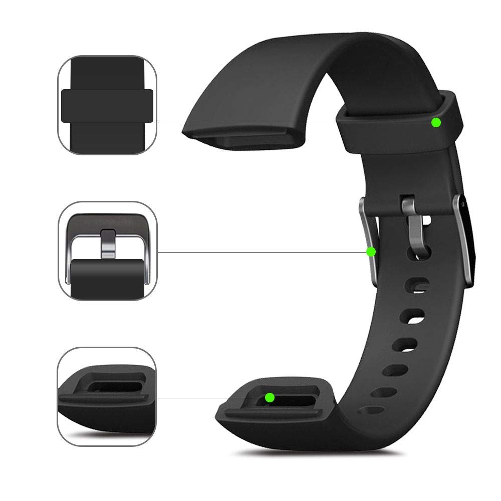 MorePro V19 Fitness Tracker Band, Adjustable Replacement Accessories Classic Sport Strap (Black)