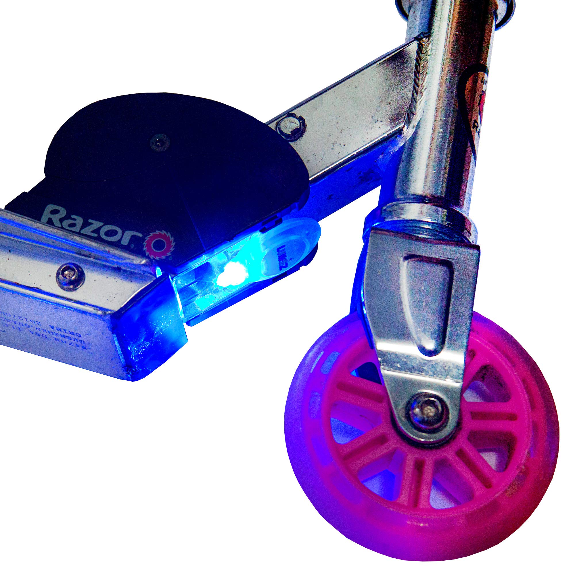 Lumeez LED Lights for Roller Skates, Ice Skates, Skateboards, Scooters, in-Line Skates & Roller Boots with Replaceable Batteries Made (Multi/Flashing)