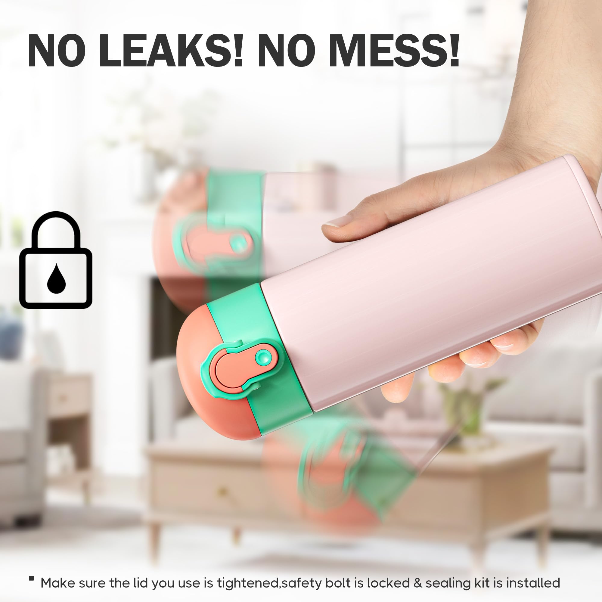 YOHKOH Mini Insulated Water Bottle Small Stainless Steel Thermos 10oz - Insulated Vacuum, Leak Proof, Keeps Drinks 12 Hrs Hot & 24 Hrs Cold - BPA-Free (1, Pink)