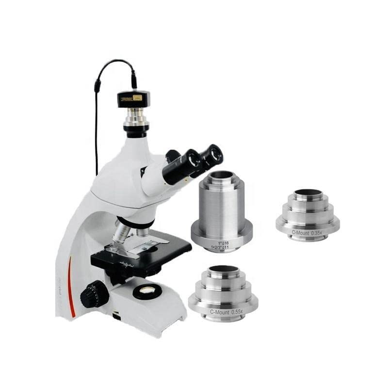 Microscope Accessories Kit for Adult 0.35X 0.55X 1X Standard Reduction Relay Lens Microscope Camera C-Mount Adapter for Trinocular Microscope Accessory (Size : 0.55X)