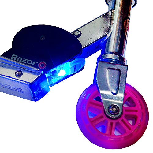 Lumeez LED Skate Lights Illumination for Ice Skates, Skateboards, Scooters, in-Line Skates & Roller Boots with Replaceable Batteries Made (Lilac/Blue)