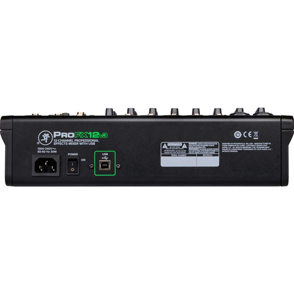 Mackie ProFX12v3 12 Channel Professional Effects Mixer with USB Bundle with Audio-Technica ATH-M20X Professional Monitor Headphones, Deco Gear Microfiber Cleaning Cloth and 1 Year Extended Warranty