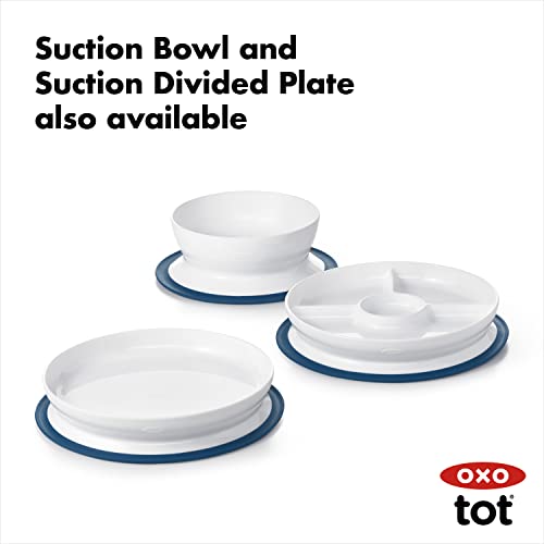 OXO Tot Stick & Stay Suction Divided Plate - Navy (Pack of 3)