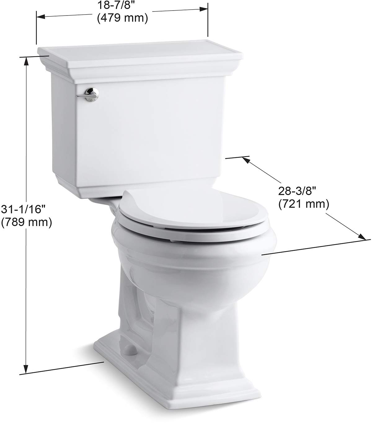 KOHLER 3933-0 Memoirs Stately Comfort Height Toilets, White