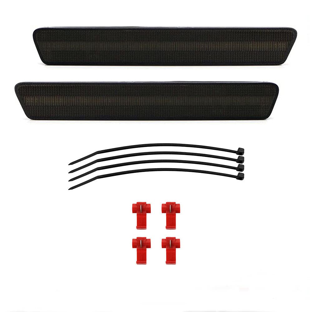 NSLUMO Led Rear Side Marker Lights for 1999-2004 F-ord Mustang Rear Bumper Led Side Marker Lamp 2pcs Smoked Lens