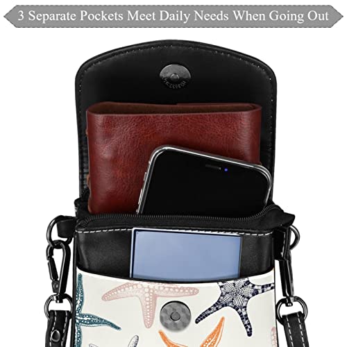 Small Crossbody Bag Starfish Cell Phone Purse Wallet