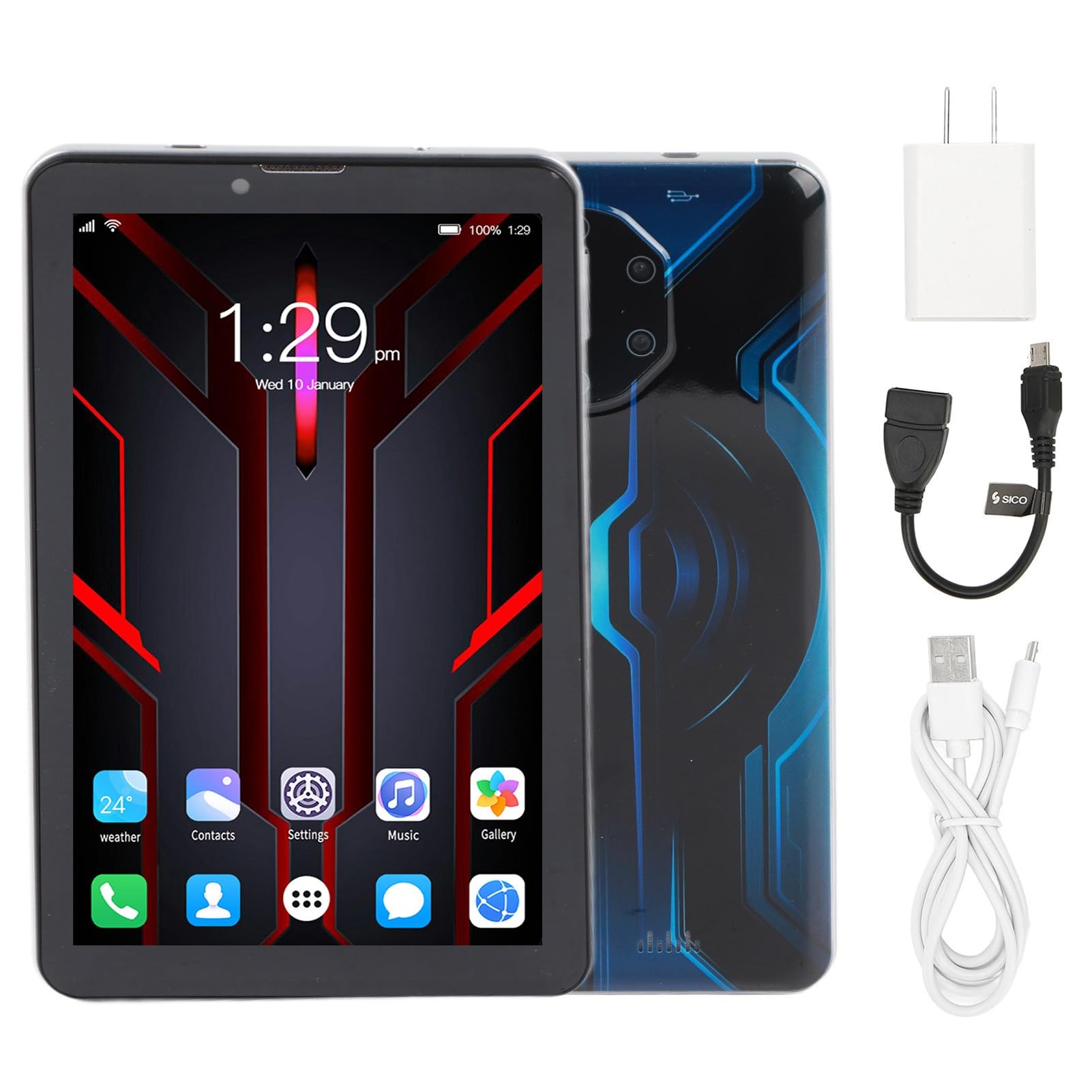 MAVIS LAVEN 7in Tablet, Blue 1960x1080 IPS Dual Camera Calling Tablet for Study (US Plug)