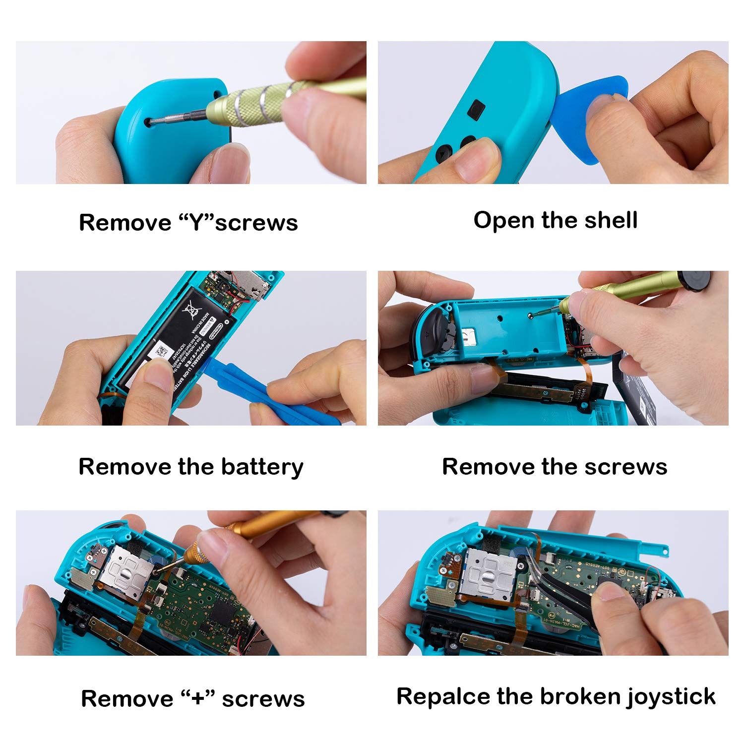Melelife 2-pack Joystick Joycon Replacement Repair Kit for Nintendo Switch Joycon and Switch Lite