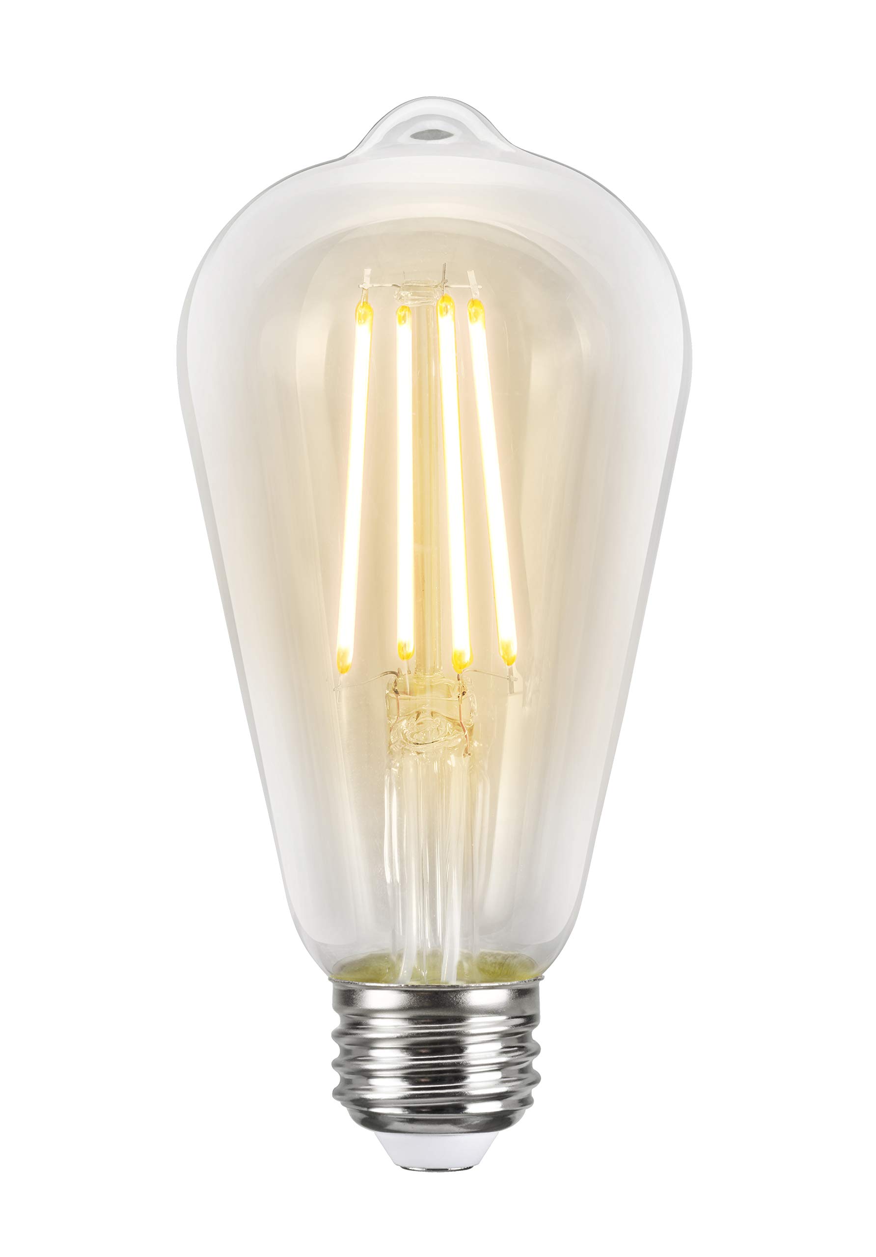 LIT-PaTH LED Edison Light, Vintage Filament Bulb, ST64(ST19) 9W (60W Equivalent) 800 Lumen, Dimmable, 2700K, E26 Base, 6-Pack