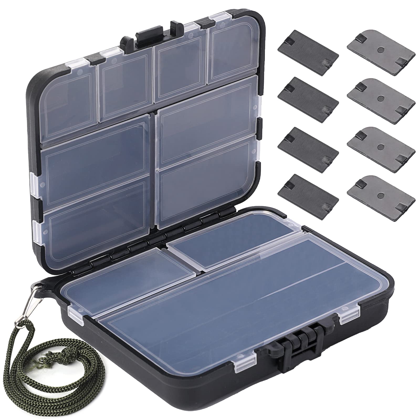 Small Fishing Tackle Box Organizer with Removable Dividers, Fishing Storage Lure Box Tackle Box Organizers Storage Boxes Plastic Tackle Box Containers Case
