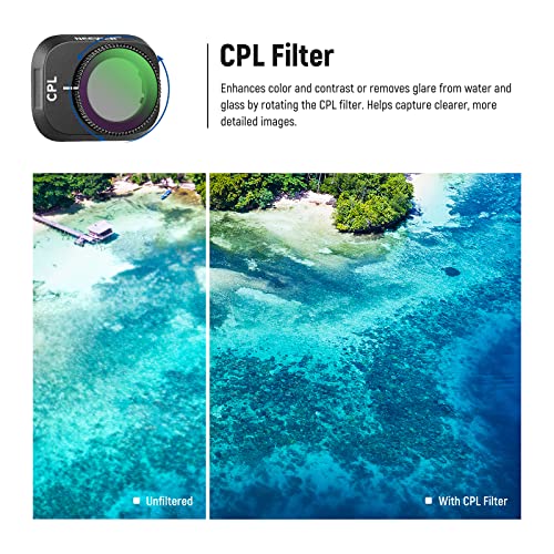 NEEWER ND Filter Set Compatible with DJI Mini 3/Mini 3 Pro, 6 Pack CPL ND8 ND16 ND32 ND64 ND128 Neutral Density Filter Drone Lens Accessory, Multi Coated HD Optical Glass, Lightweight Plastic Frame