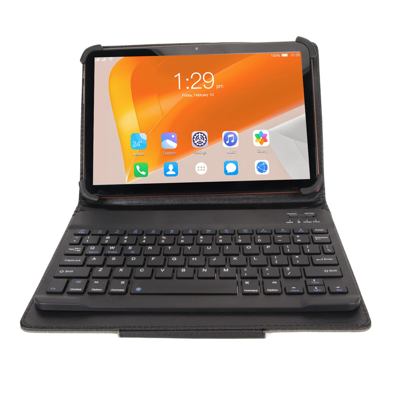 MAVIS LAVEN Digital Tablet, Dual Speakers Octa Core Orange 2 in 1 GPS Tablet for Studying for Game (US Plug)
