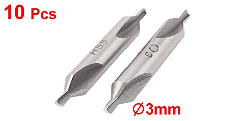 uxcell 3mm 60 Degree HSS Center Drill Countersink Bit Lathe Mill Tool 10Pcs