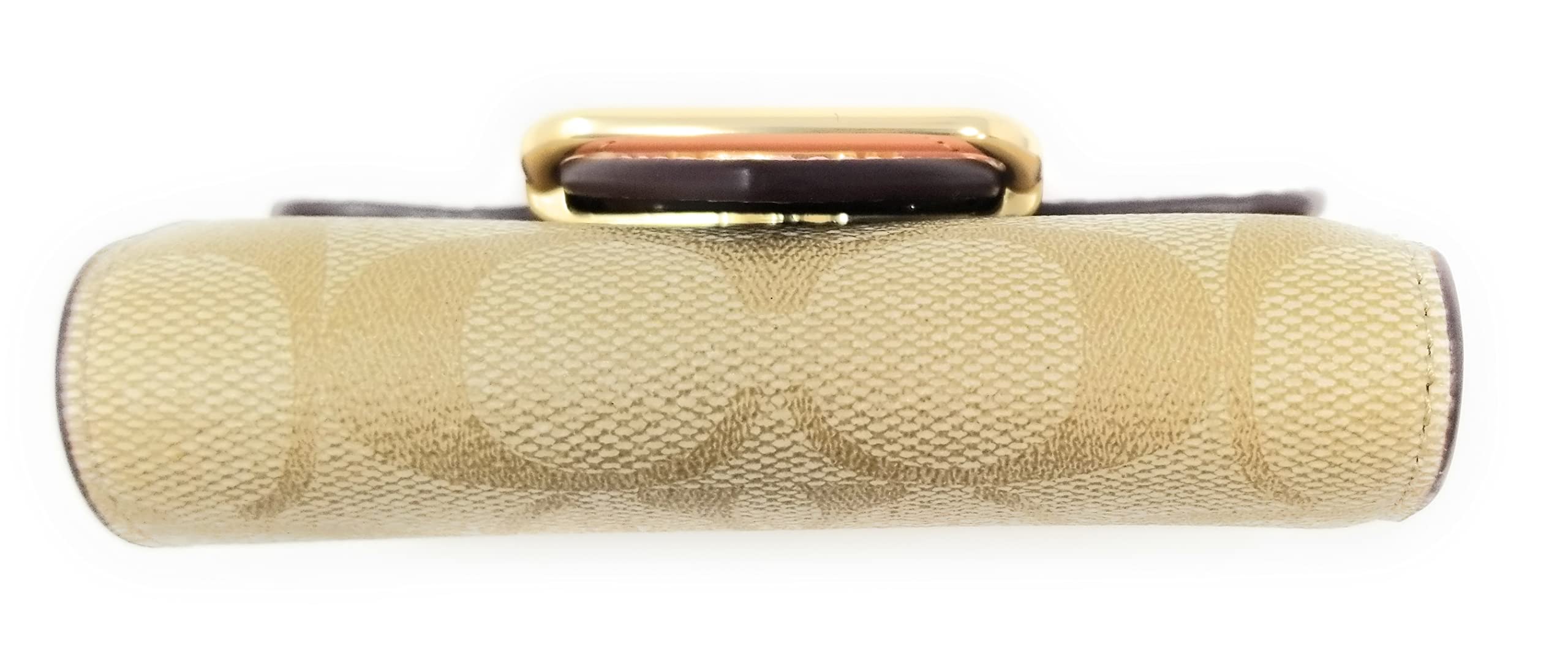 Small Morgan Wallet In Colorblock Signature Canvas (Khaki Powder Pink)