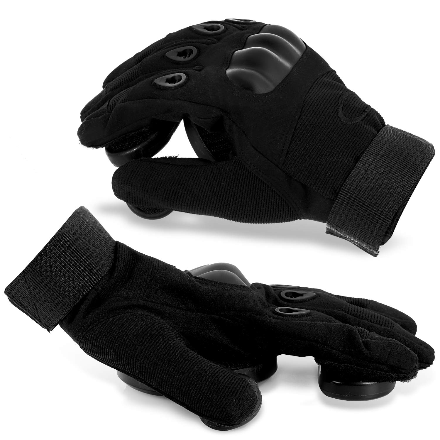 LOSENKA Skateboard Gloves with Sliders,Standard Longboard Downhill Slide Gloves Skate Gloves with 2 Slider Puck Set (Black)