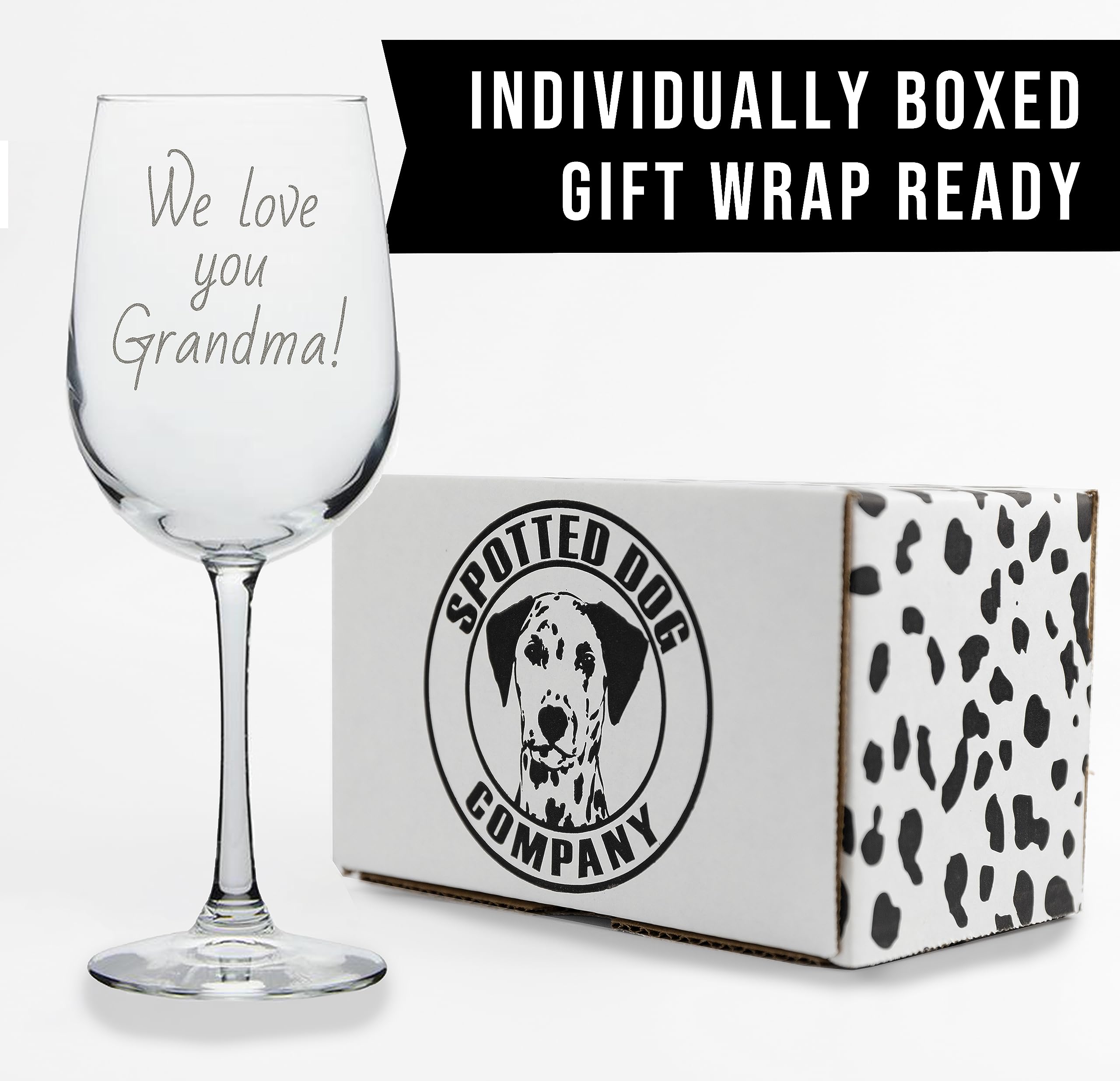 Personalized Stemmed Wine Glass -16oz Etched Wine Glass – Custom Wine Gifts for Women, Customized Engraved Wine Lover Gifts for Her, Birthday, Mother's Day Gift, Mom, Girlfriend - Your Text Here