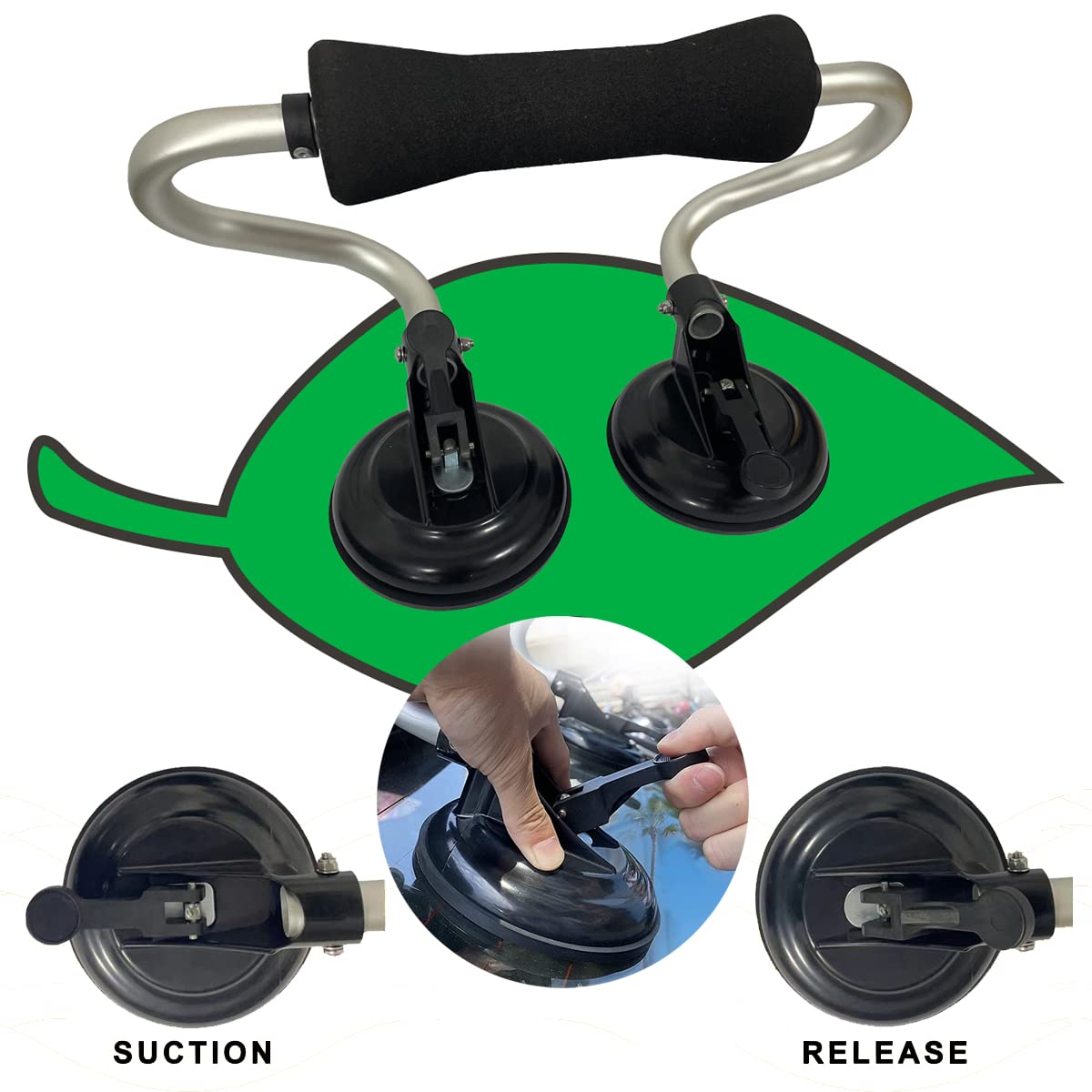 Kayak Roller Loader,Power Assist System for Kayak Placement on The roof,Heavy-Duty Suction Cups,Push up The Kayak on The car roof
