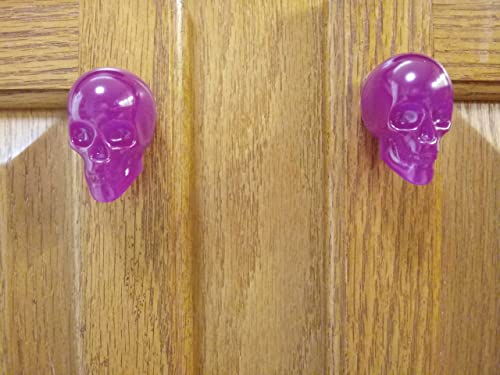 Purple Skull Cabinet Knobs/Drawer Knobs (Black Light Activated) (Set of 2)