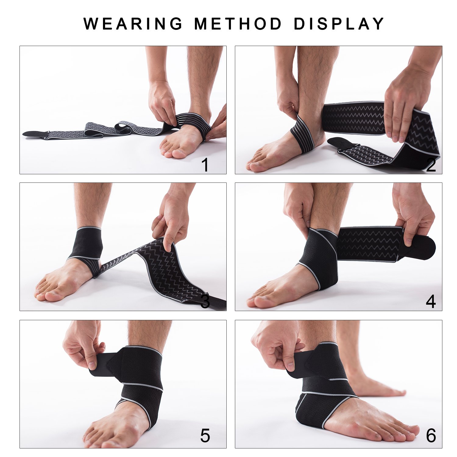 LOKEP Ankle Brace Breathable Ankle Support Adjustable Ankle Stabilizer with Compression Wrap Support, Suitable for Men & Women, Sports -One Size Fits All（Gray）