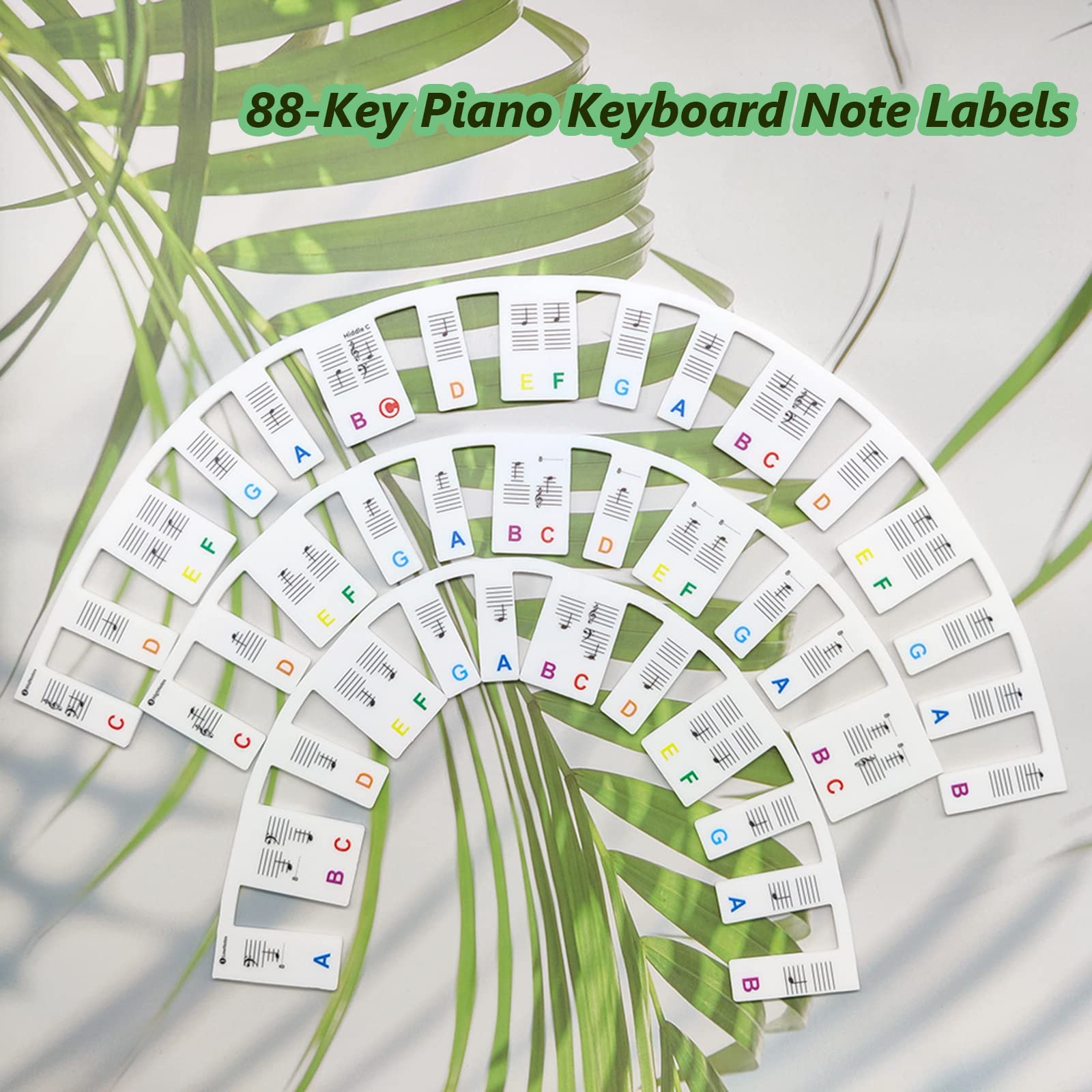 Removable Piano Keyboard Note Labels, 88-Key Piano Notes Guide Removable, Silicone Piano Key Labels for Beginners, Keyboard Piano, Keyboard Notes Stickers, Reusable Keyboard Note Labels for Piano