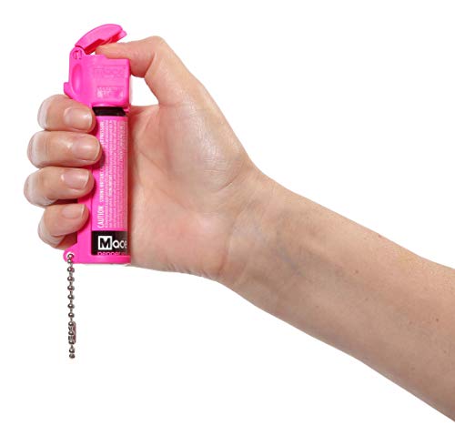 mace Brand Personal Pepper Spray (Neon Pink) โ 12โ Pepper Spray with 3-in-1 Formula, Flip Top Safety Cap, Leaves UV Dye on Skin โ Self Defense Pepper Spray for Women, Made in The USA