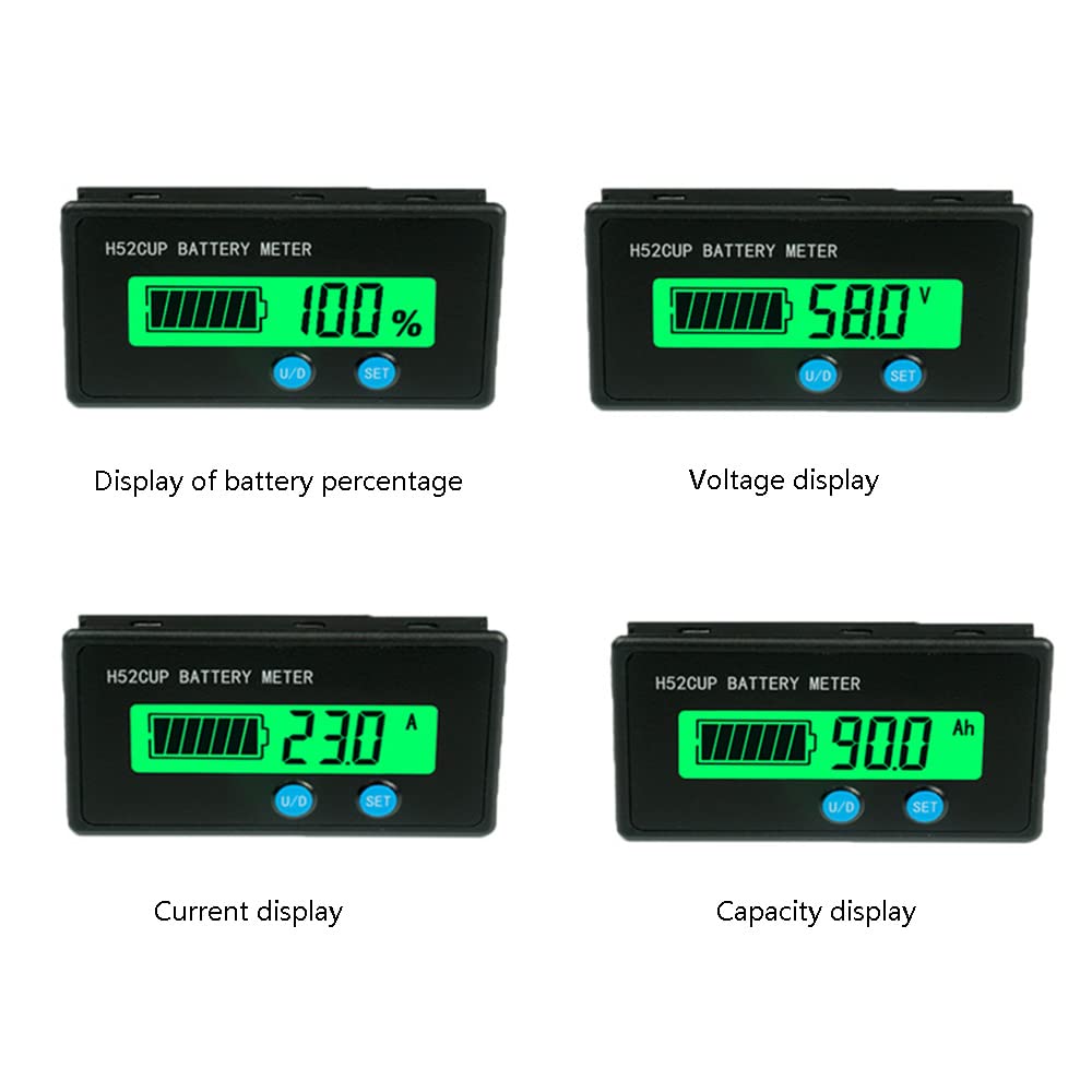 Taidacent BMS LCD Monitor Isolated RS485 Battery Meter RS485 Modbus Energy Meter Lithium Battery Voltage Current Coulomb Display