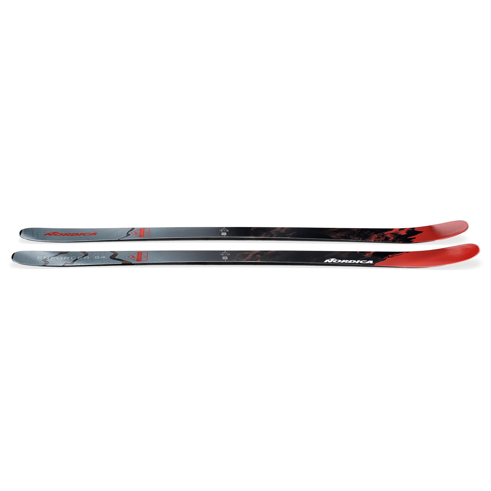Nordica Men's Enforcer 94 Unlimited All-Mountain Touring Skis | High-Performance Fast Stable Durable Lightweight Rocker Skis, Red/Gray, Size: 165