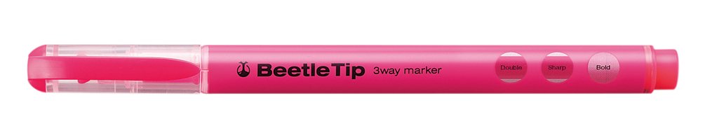 Kokuyo Beetle Tip 3way Highlighter Pen - Pink