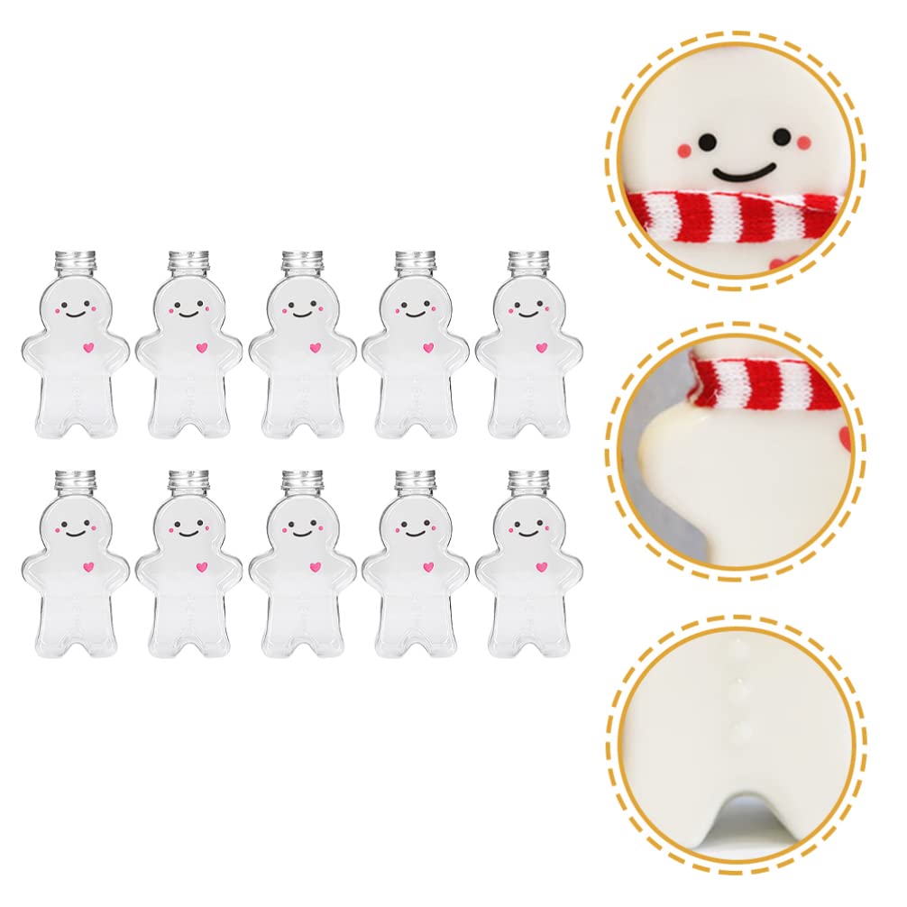 SAFIGLE Gingerbread Bottle 10pcs Christmas Drink Bottle Mini The Pet Decorations Gingerbread Water Bottle