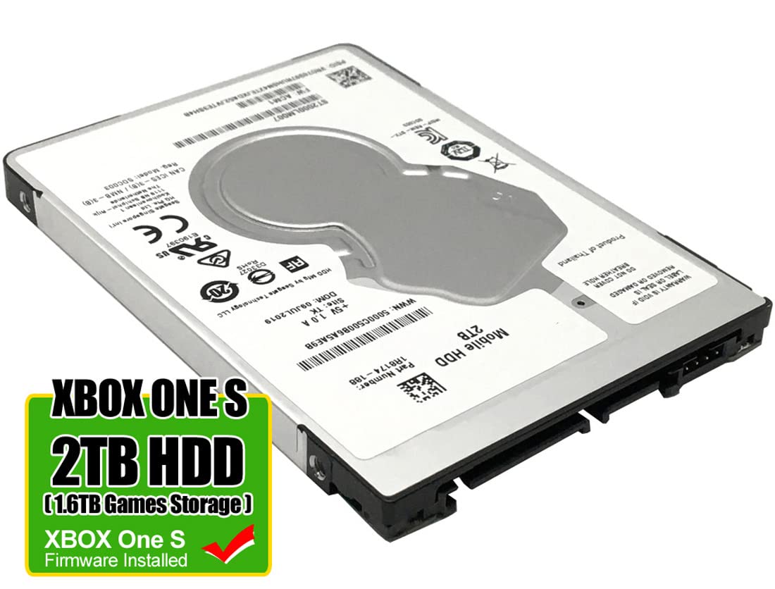 MaxDigitalData Gaming HDD Upgrade kit with 2TB 128MB Cache SATA 6Gbps 2.5inch Internal Gaming Hard Drive (Pre-Formatted for Xbox One S & Firmware Installed)