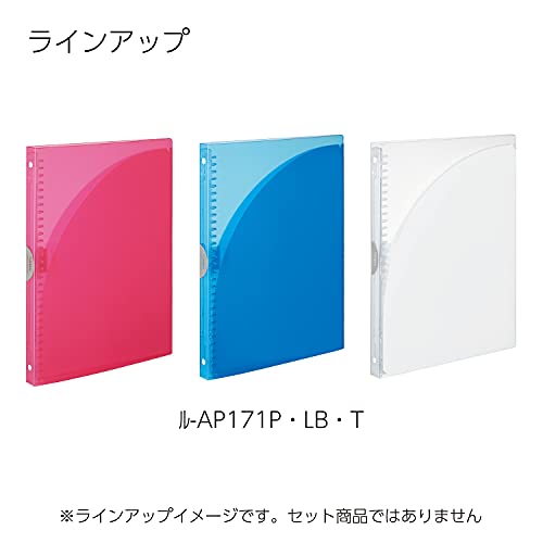 Kokuyo Campus Slide Binder, Adapt Slim, Double Pockets, A4, 30 Holes, Up to 65 Sheets, Transparent, Japan Import (RU-AP171T)