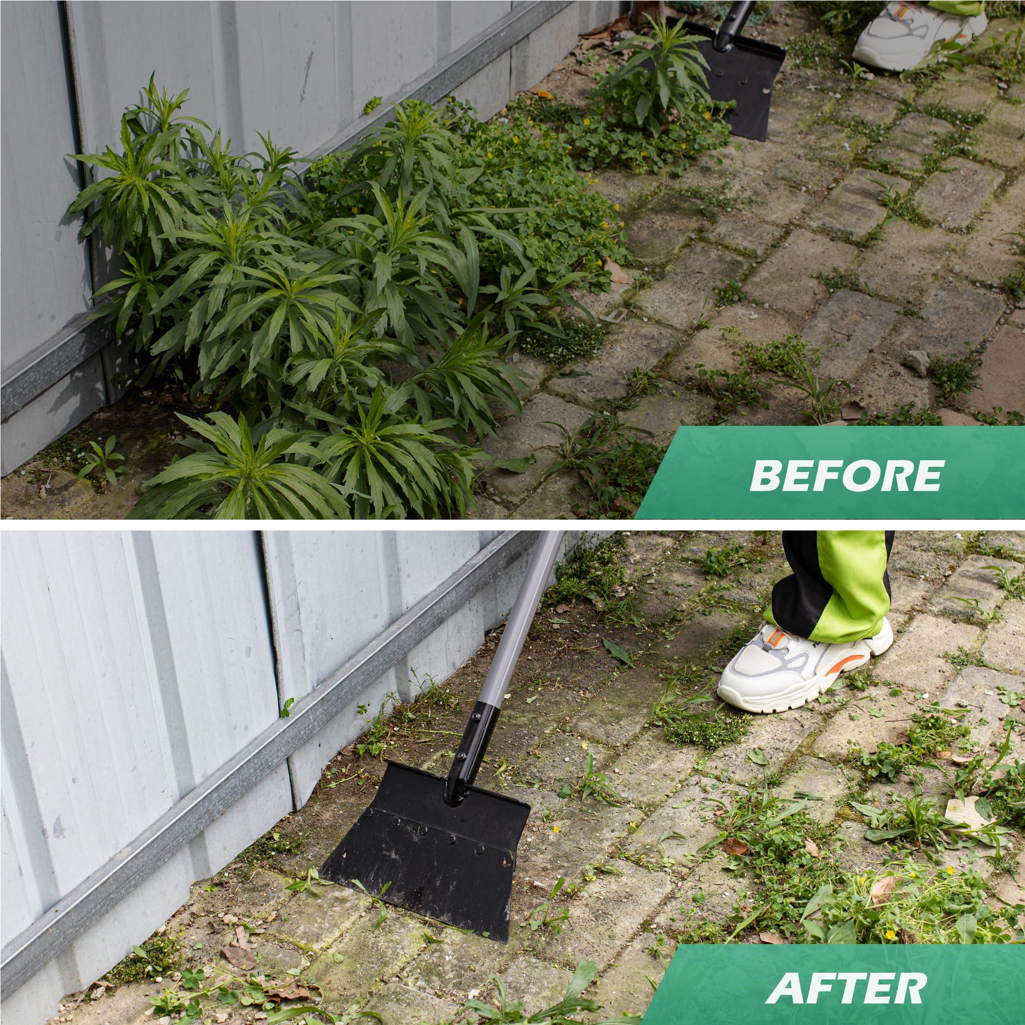Suchtale Multifunctional Garden Cleaning Shovel, Heavy Duty Steel Flat Shovel with 54" Adjustable Handle, Gardening Scraper Shovel, Outdoor Spade Tool for Weeding, Lawn Edging, Digging, Ice Removal