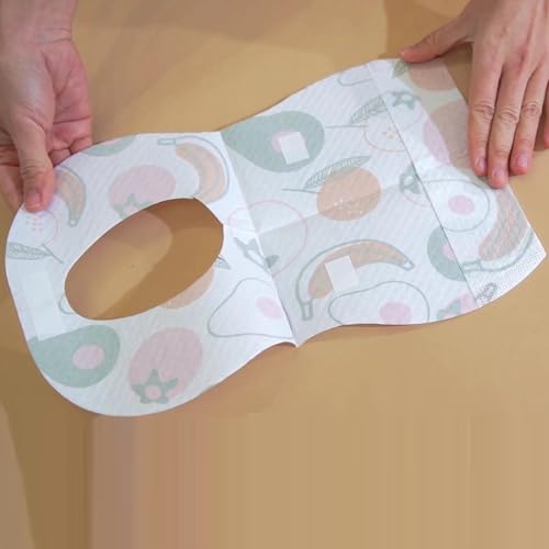 SUNVENO Disposable Bibs, Cute Baby Bib Waterproof for Toddlers with Adjustable Fastener, Individual Packaged, 60 Pieces