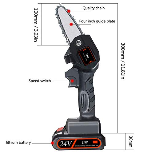 Mini Chainsaw, 4-Inch Cordless Battery Mini Chainsaw Portable Electric Chainsaw, Pruning Shears Chainsaw for Garden Bush Tree Branch Wood Cutting(2Pcs Batteries)