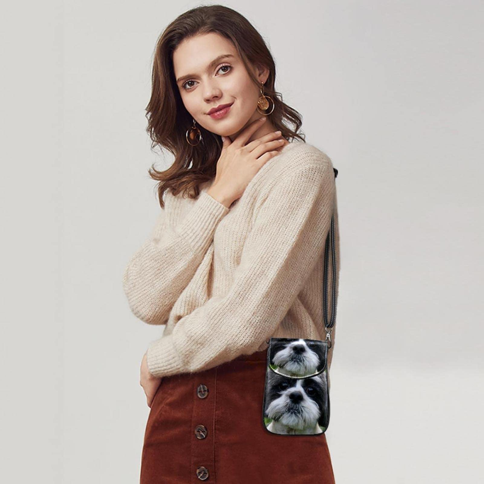 Small Crossbody Cell Phone Purse Wallet for Women Shih Tzu Dog Puppy